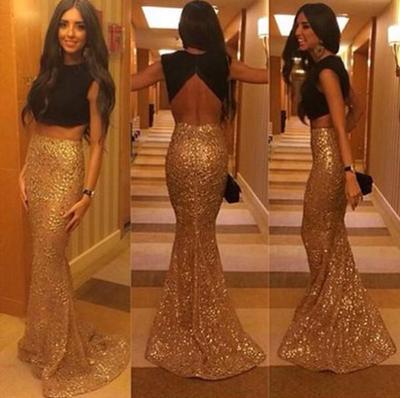 2016 Prom Dress,Long Mermaid Prom Dress,Two Pieces Prom Dress,Sequin ...